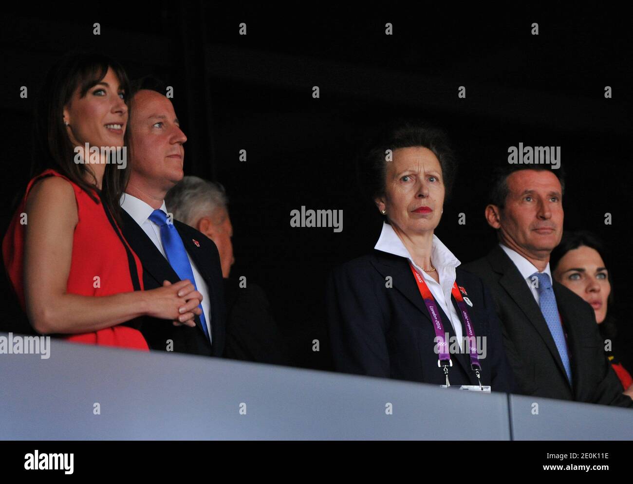 (L-R) UK Prime Minister James Cameron and his wife (L), Princess Ann ...