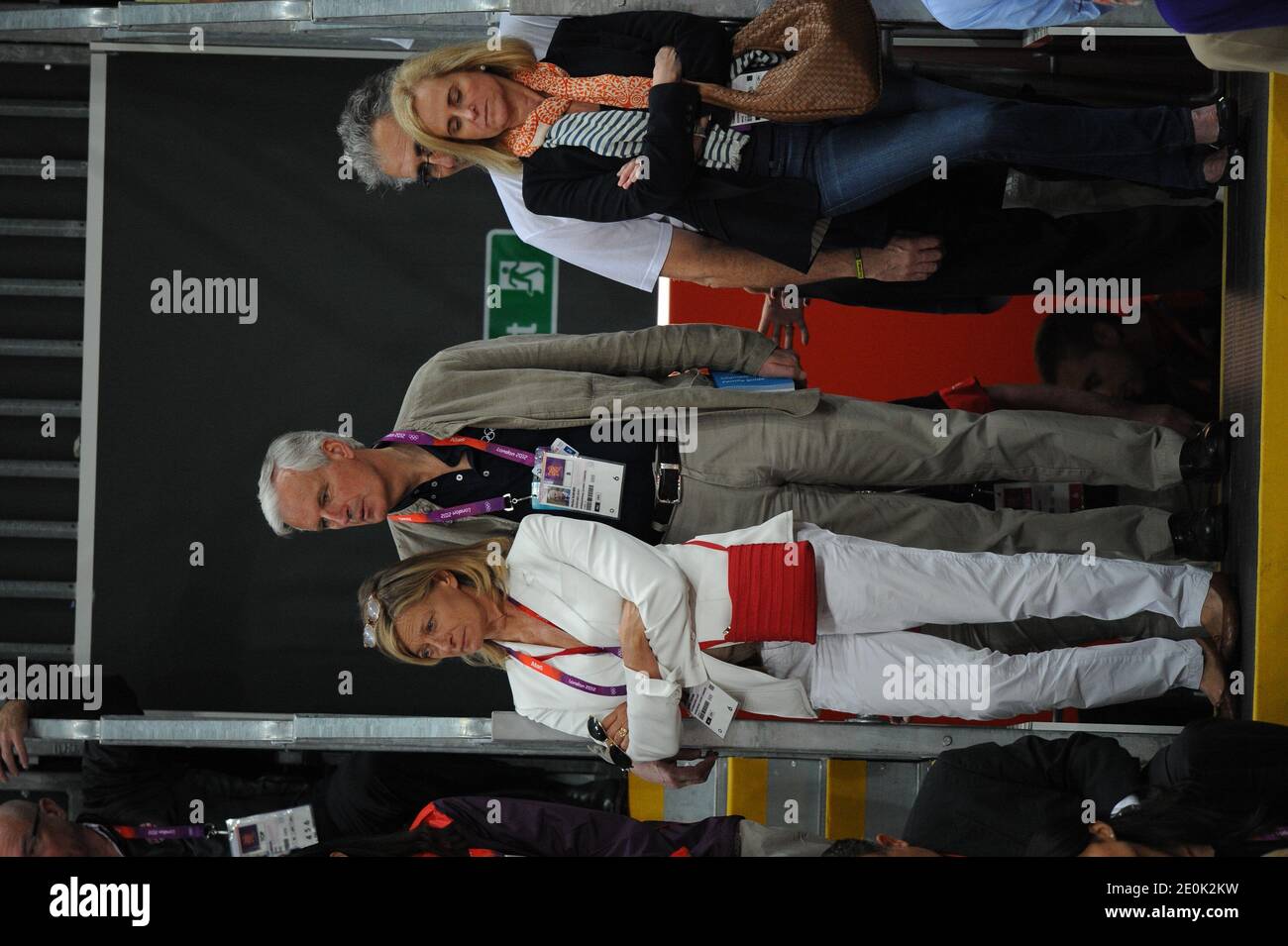 Michel Barnier and his wife attend Basketball match, France Vs USA ...