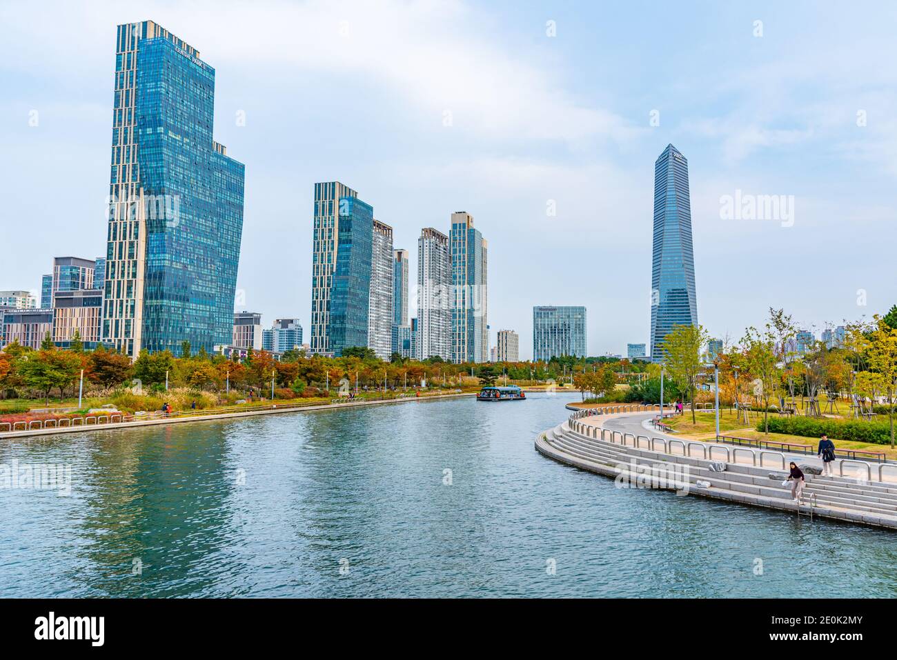 INCHEON, KOREA, OCTOBER 25, 2019: Skyscrapers surrounding Songdo ...