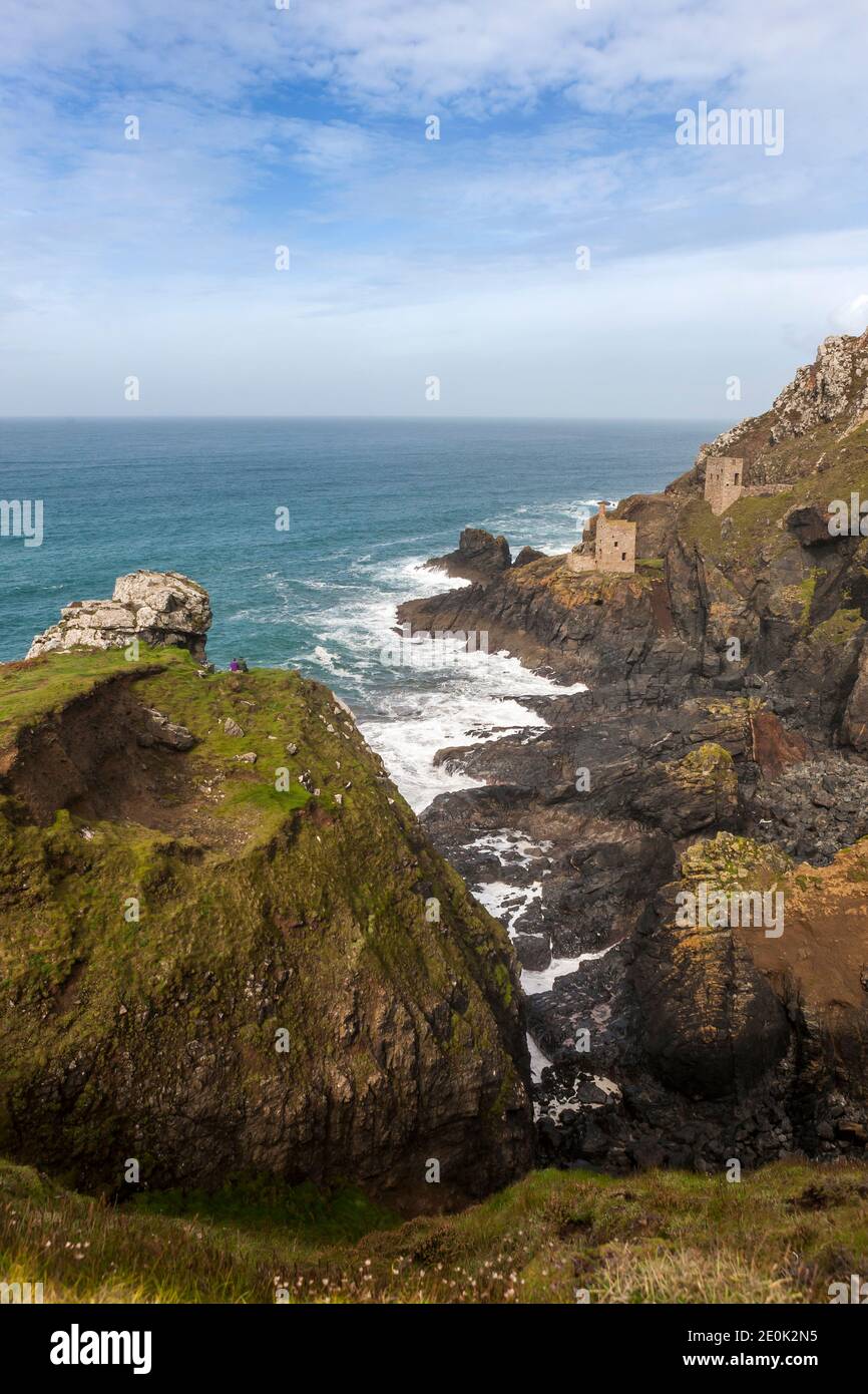 The famed ruins of the Crowns engine houses on the wild Tin Coast ...