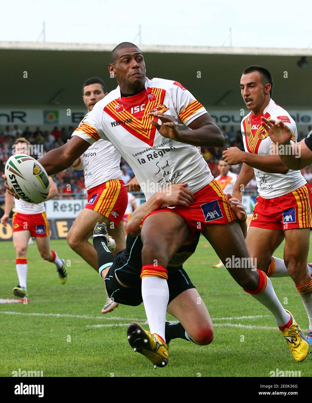 Catalans Dragon's Leon Pryce during the RFL Stobart Superleague rugby ...