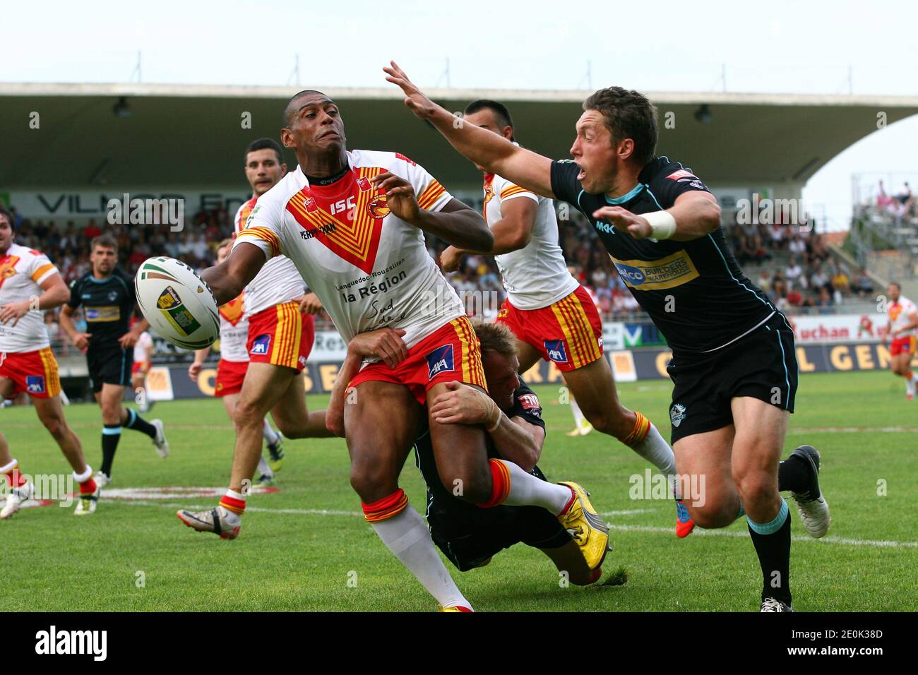 Catalans Dragon's Leon Pryce during the RFL Stobart Superleague rugby ...
