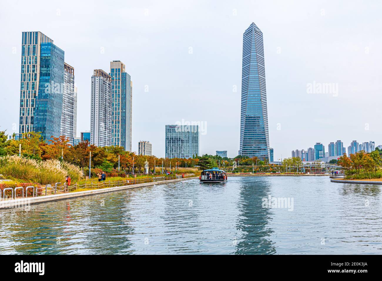 INCHEON, KOREA, OCTOBER 25, 2019: Skyscrapers surrounding Songdo ...