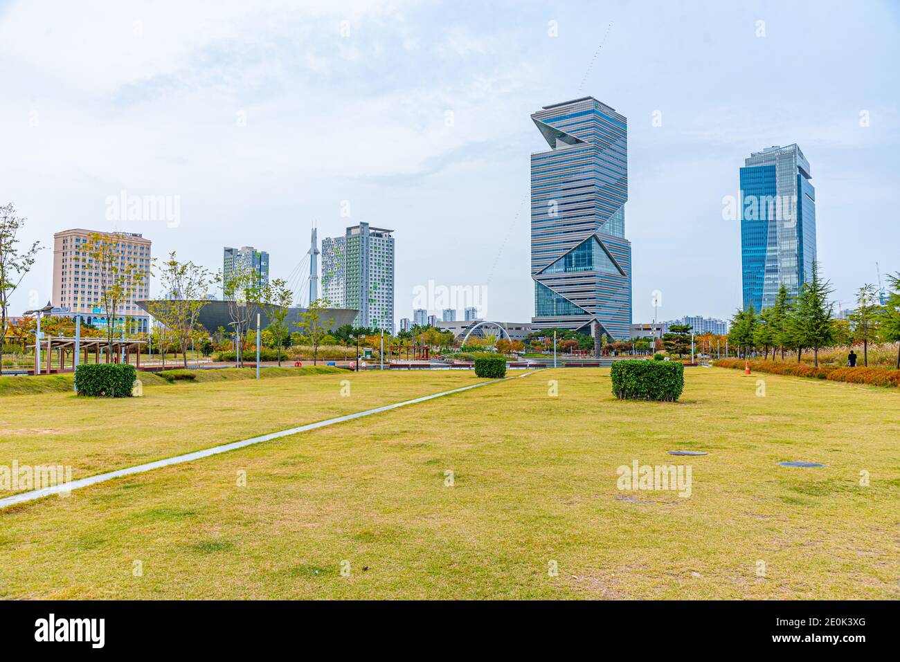 INCHEON, KOREA, OCTOBER 25, 2019: G-Tower at Songdo Central park at ...