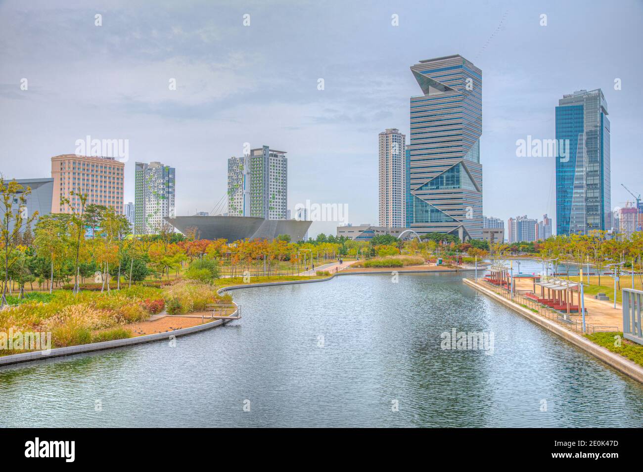INCHEON, KOREA, OCTOBER 25, 2019: G-Tower at Songdo Central park at ...