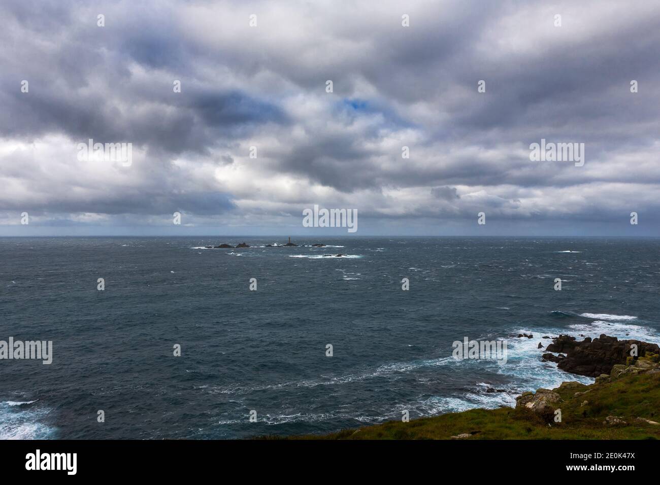 Longships lighthouse storm hi-res stock photography and images - Alamy
