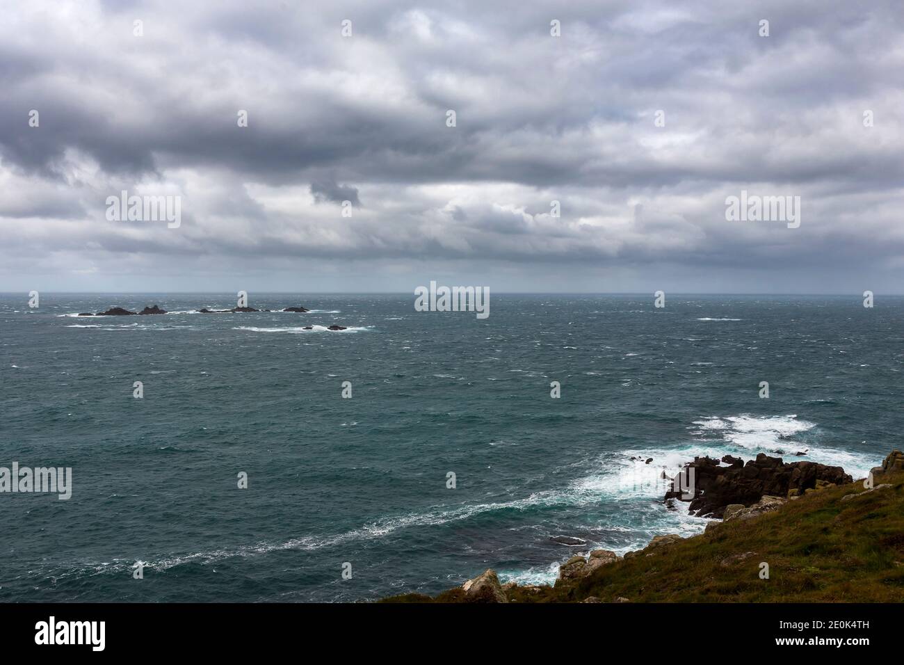Longships lighthouse storm hi-res stock photography and images - Alamy
