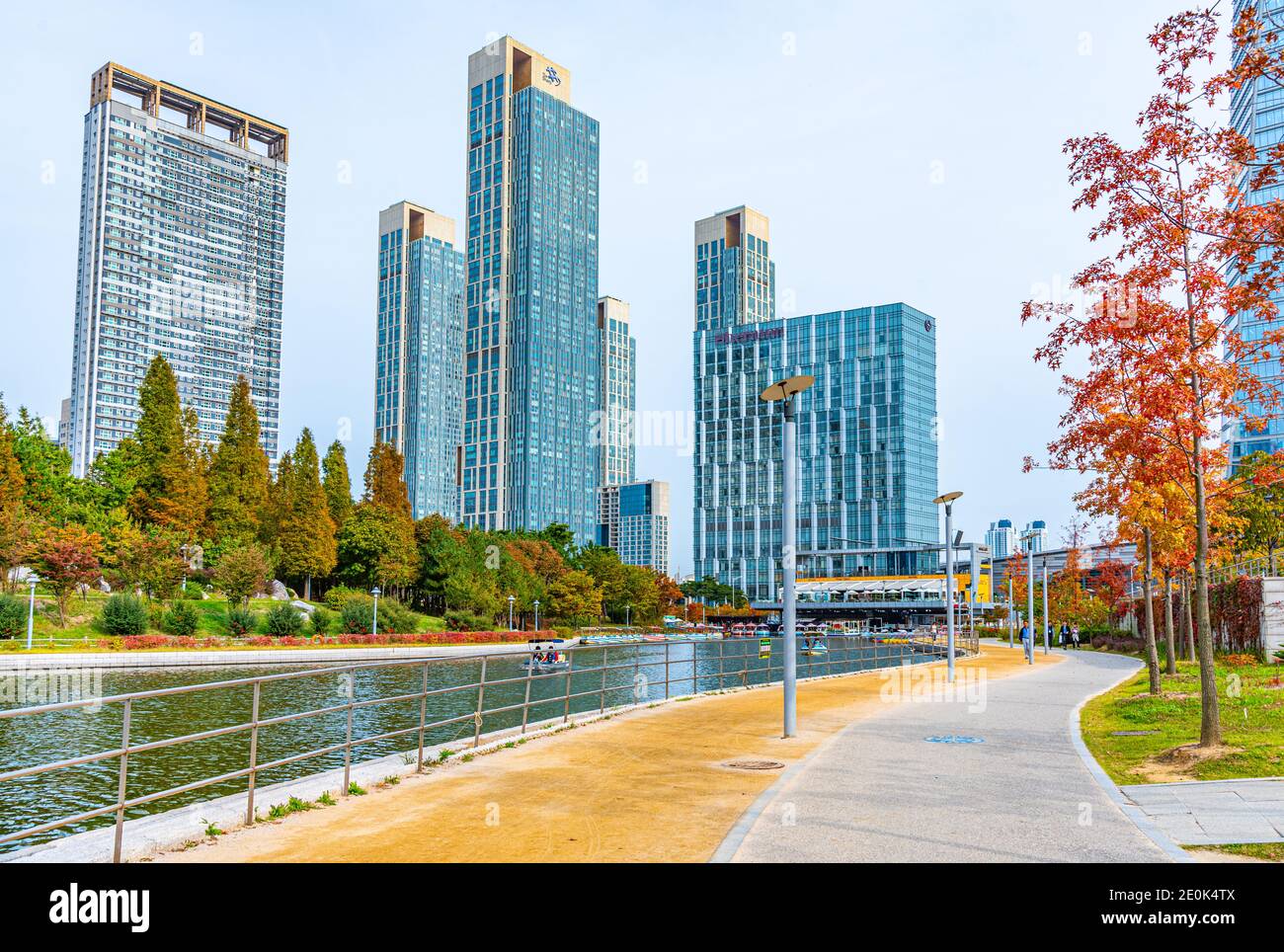INCHEON, KOREA, OCTOBER 25, 2019: Skyscrapers surrounding Songdo ...