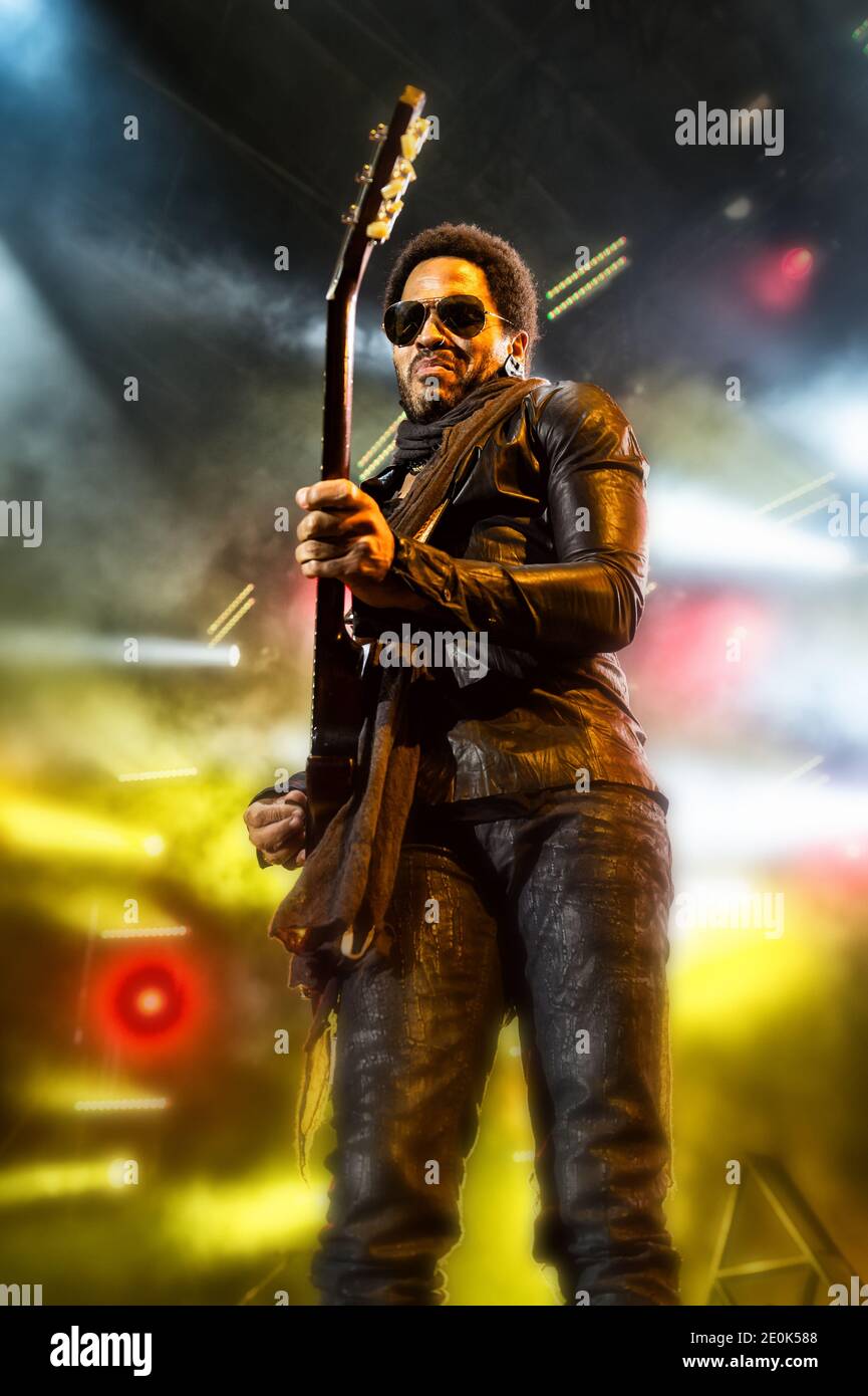 Lenny Kravitz performing during the Paleo Festival of Nyon, Switzerland ...