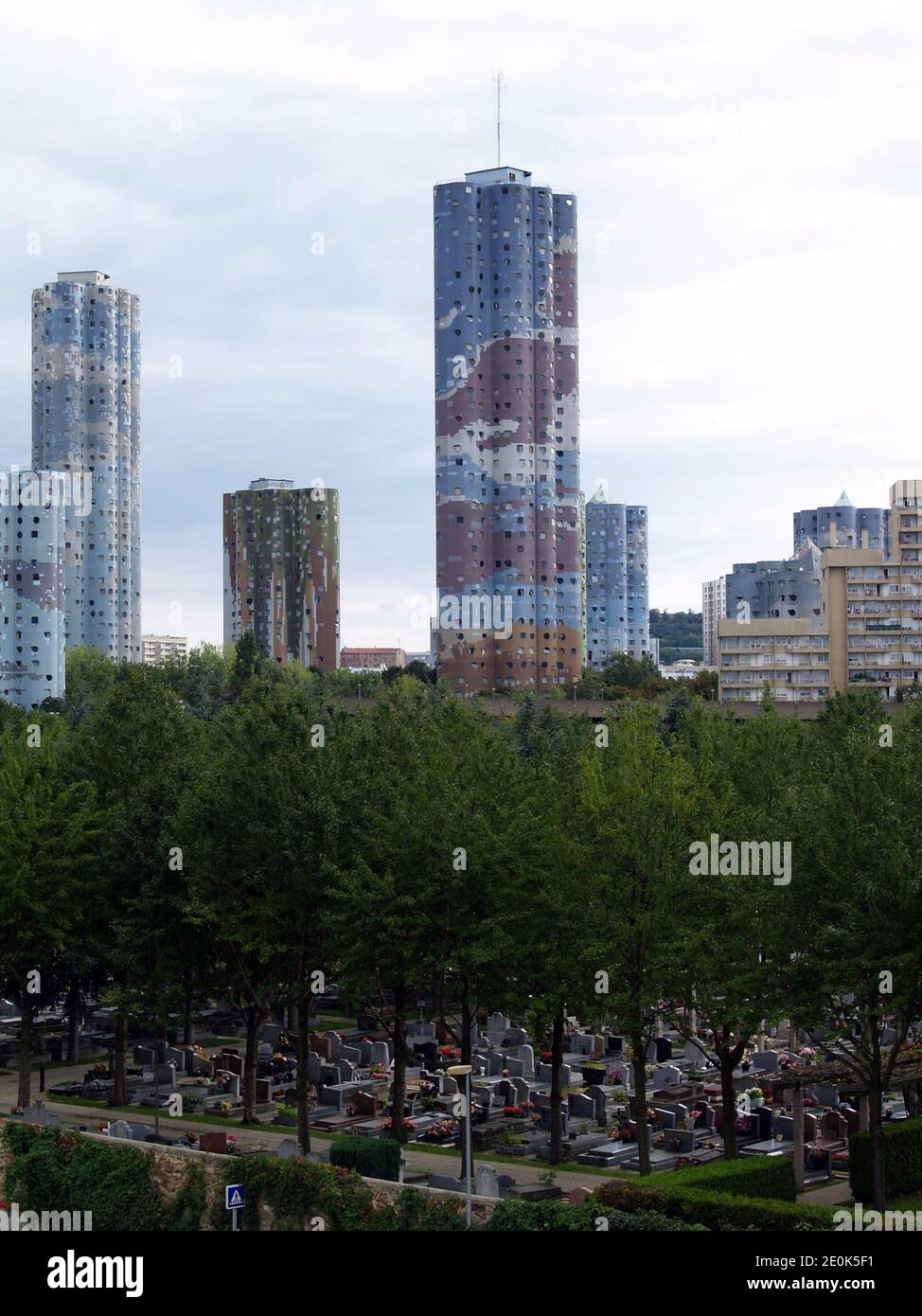 General view of Pablo Picasso tower in Nanterre, a western Paris suburb ...