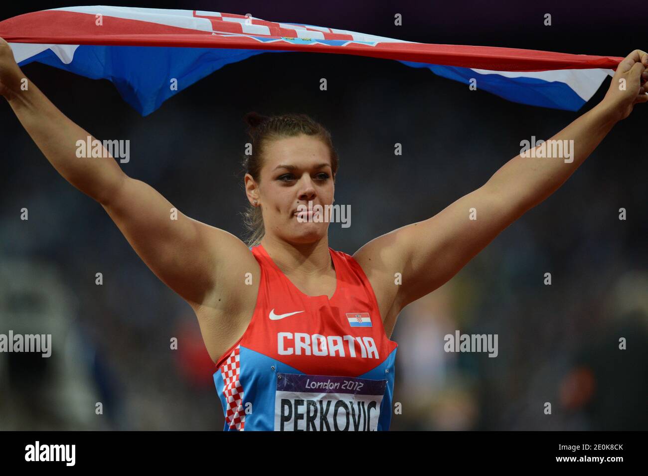 Croatia's Sandra Perkovic of Croatia wins the gold in the Women's ...