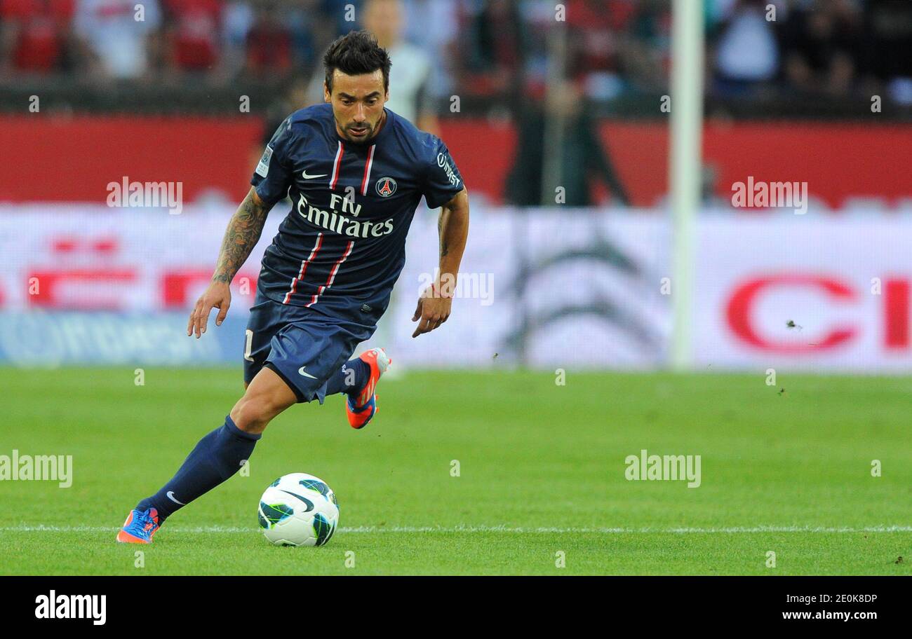 PSG's Ezequiel Lavezzi during a friendly soccer match, Paris-Saint ...