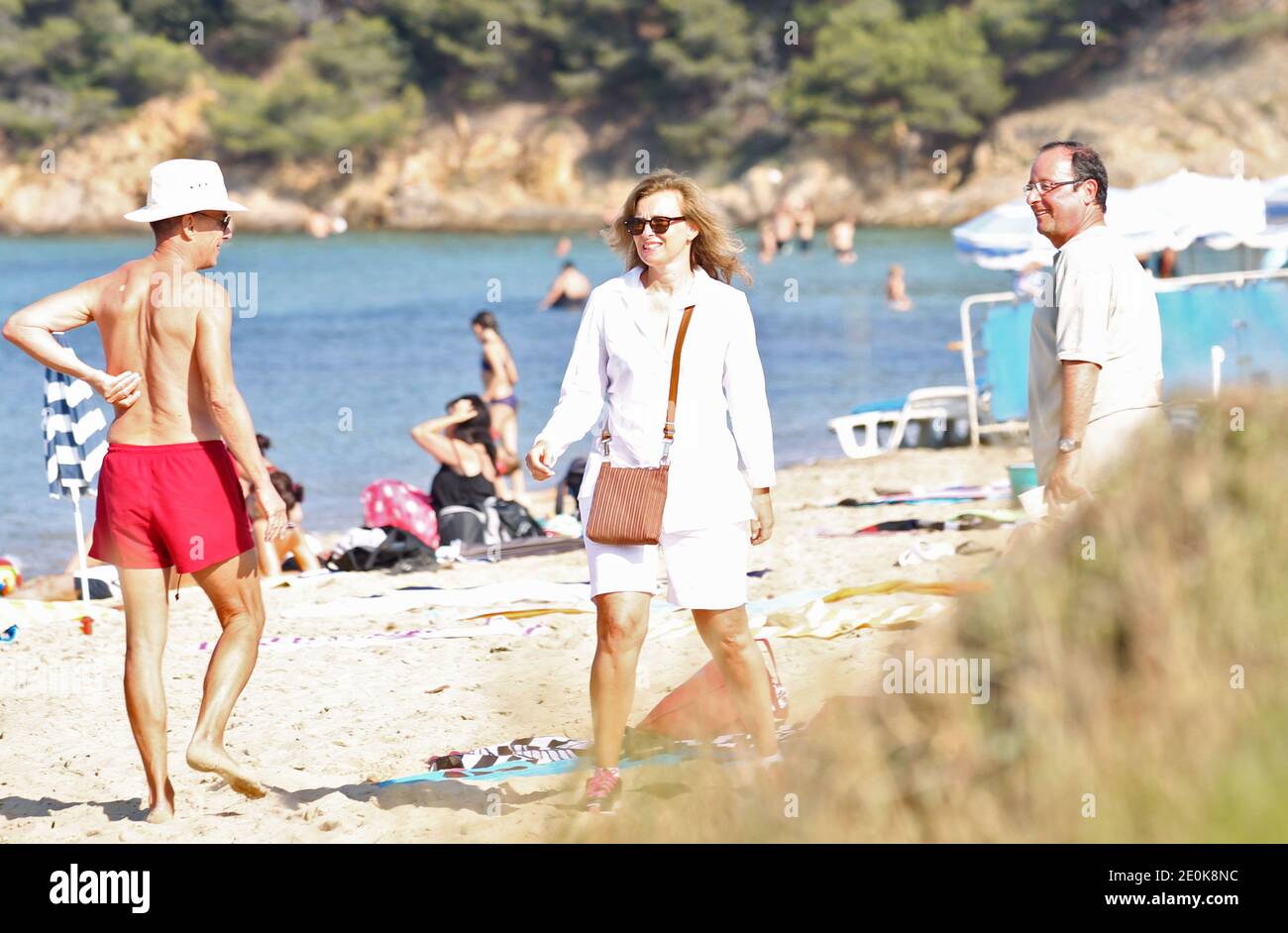 French President Francois Hollande and his partner Valerie Trierweiler ...