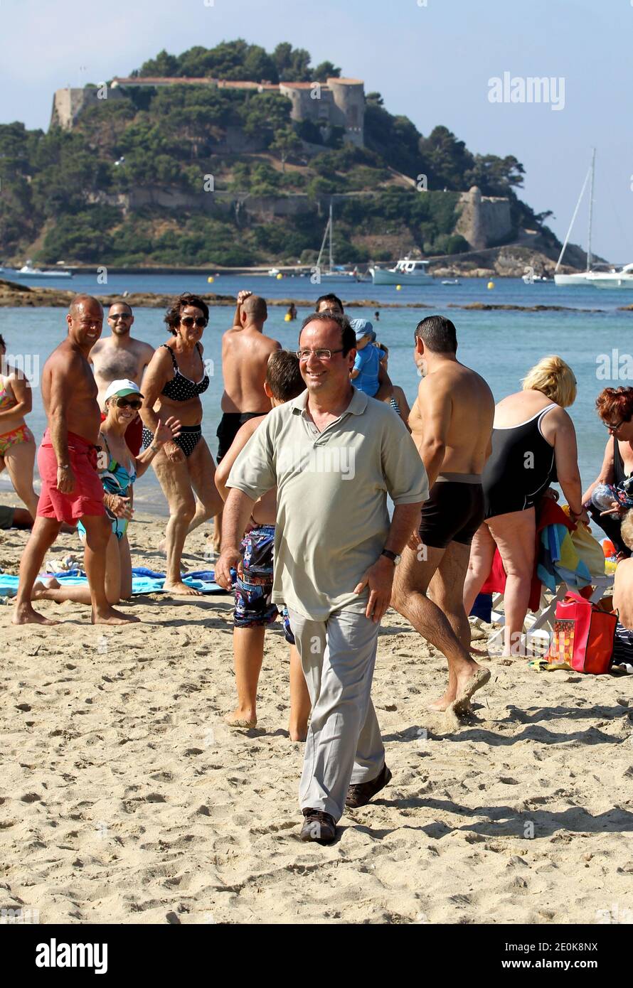 French President Francois Hollande and his partner Valerie Trierweiler ...