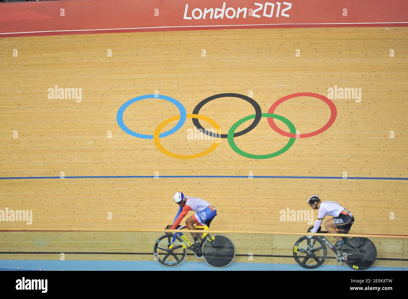 France's Gregory Bauge competes against Germany's Robert Forstemann in ...