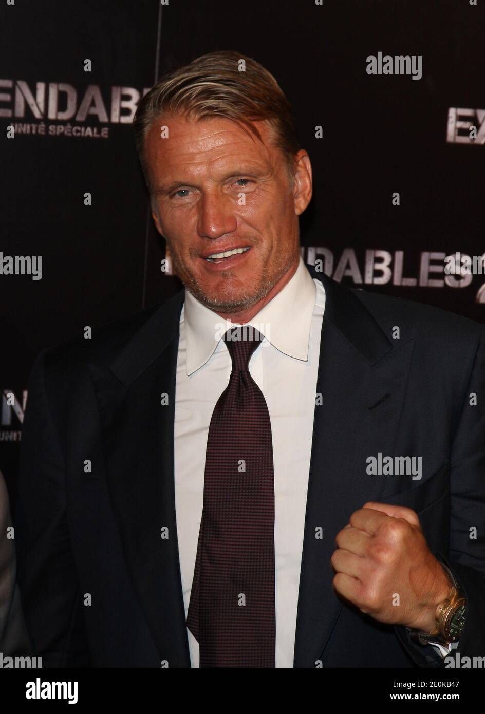 Dolph Lundgren arriving for the France premiere of 'The Expendables 2 ...