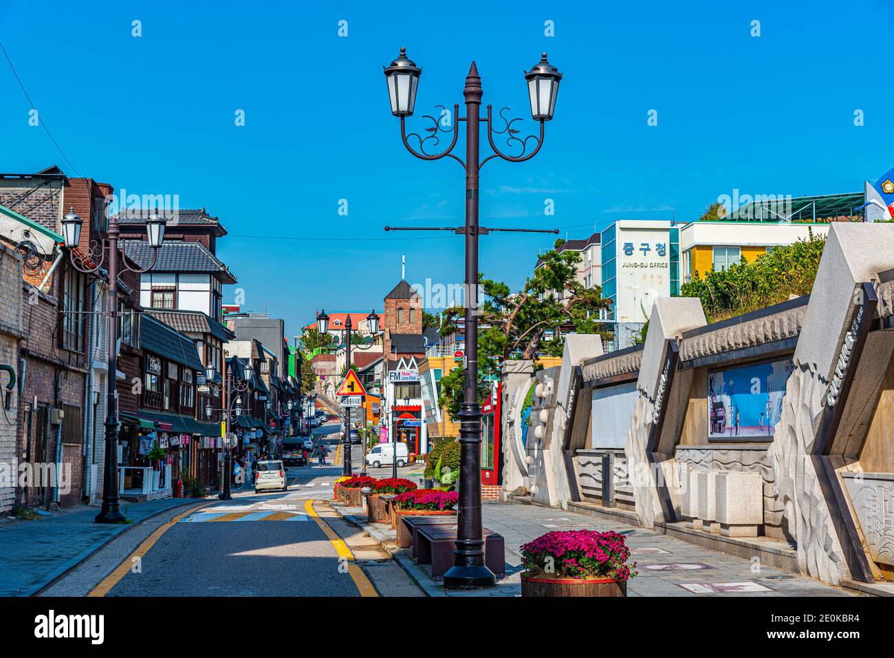 INCHEON, KOREA, OCTOBER 25, 2019: People are walking through Chinatown ...