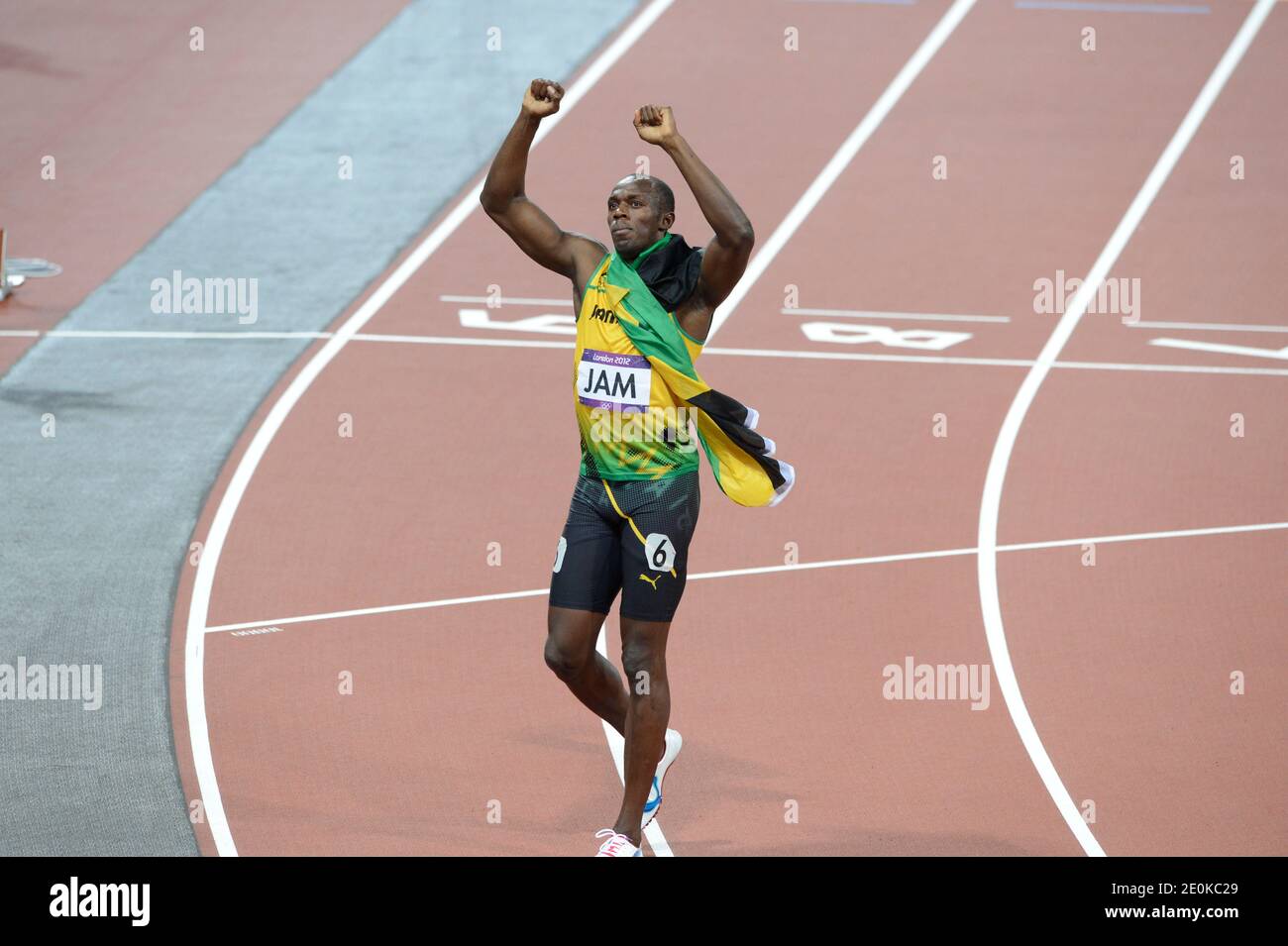 Jamaica's team with Usain Bolt, Yohan Blake,Michael Frater and Nester ...