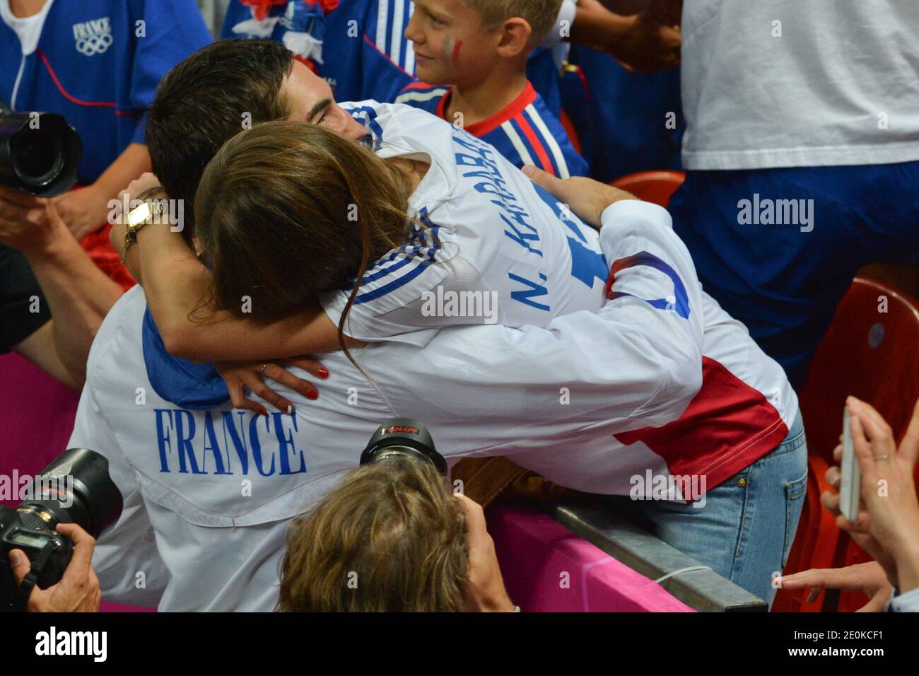 Nikola Karabatic and his girlfriend Geraldine Pillet and his mother ...