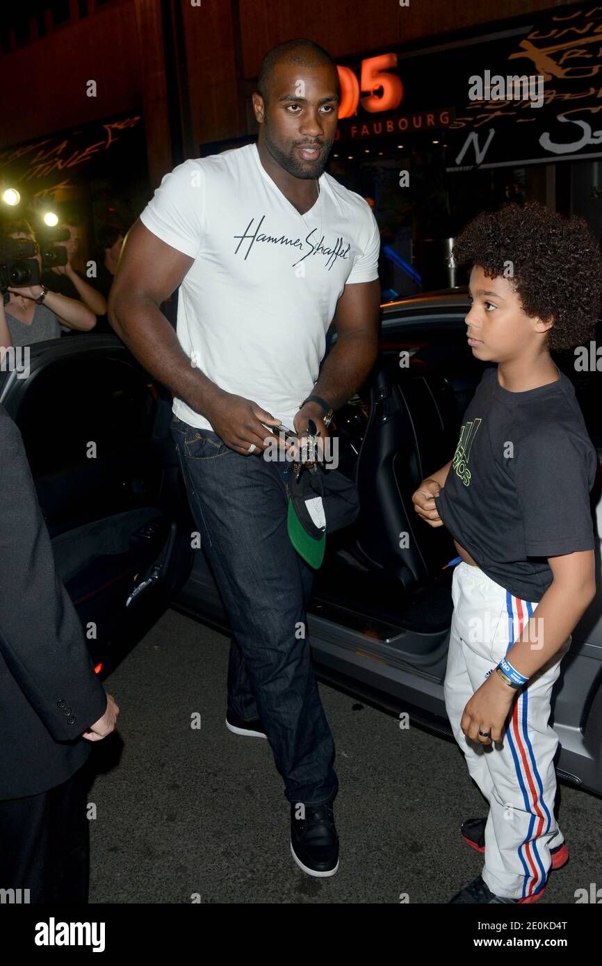 Teddy Riner arriving at the French Olympic Team party held at 'La ...