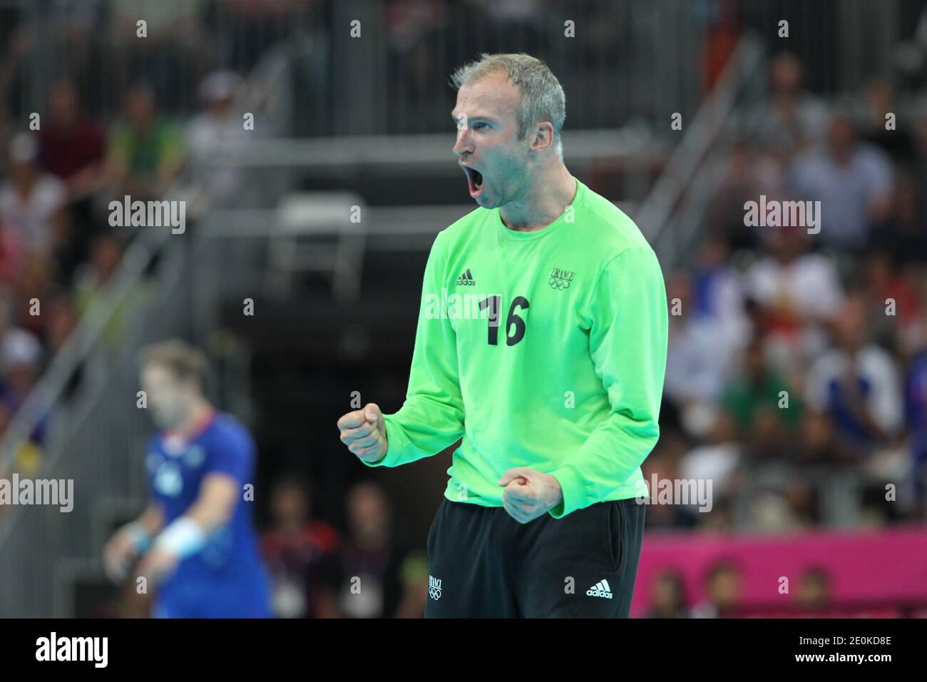 France's Thierry Omeyer during the Men's Handball Semifinal between ...