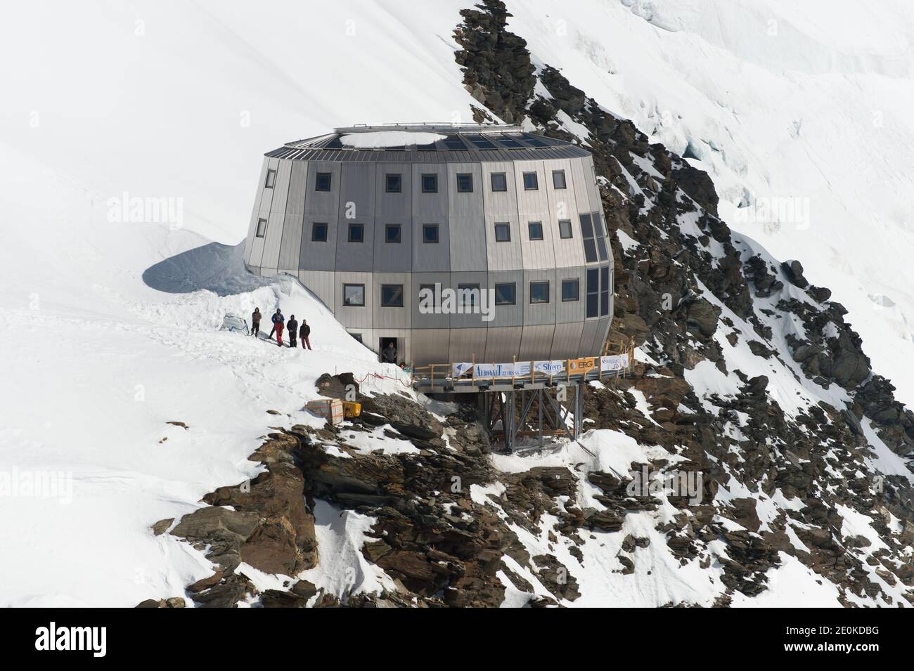 General view of the newly opened 'Refuge du Gouter' located near the ...