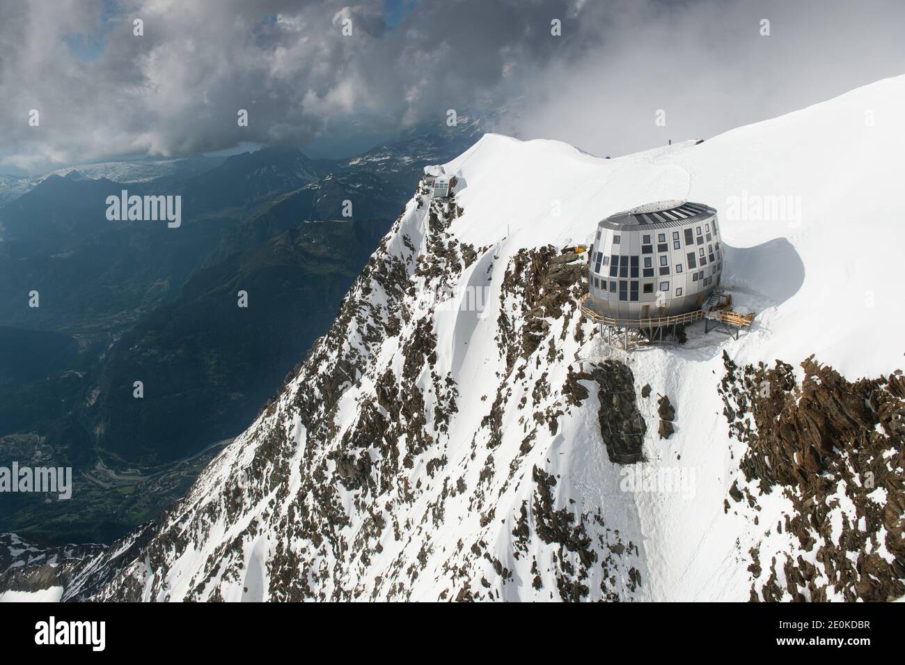 General view of the newly opened 'Refuge du Gouter' located near the ...