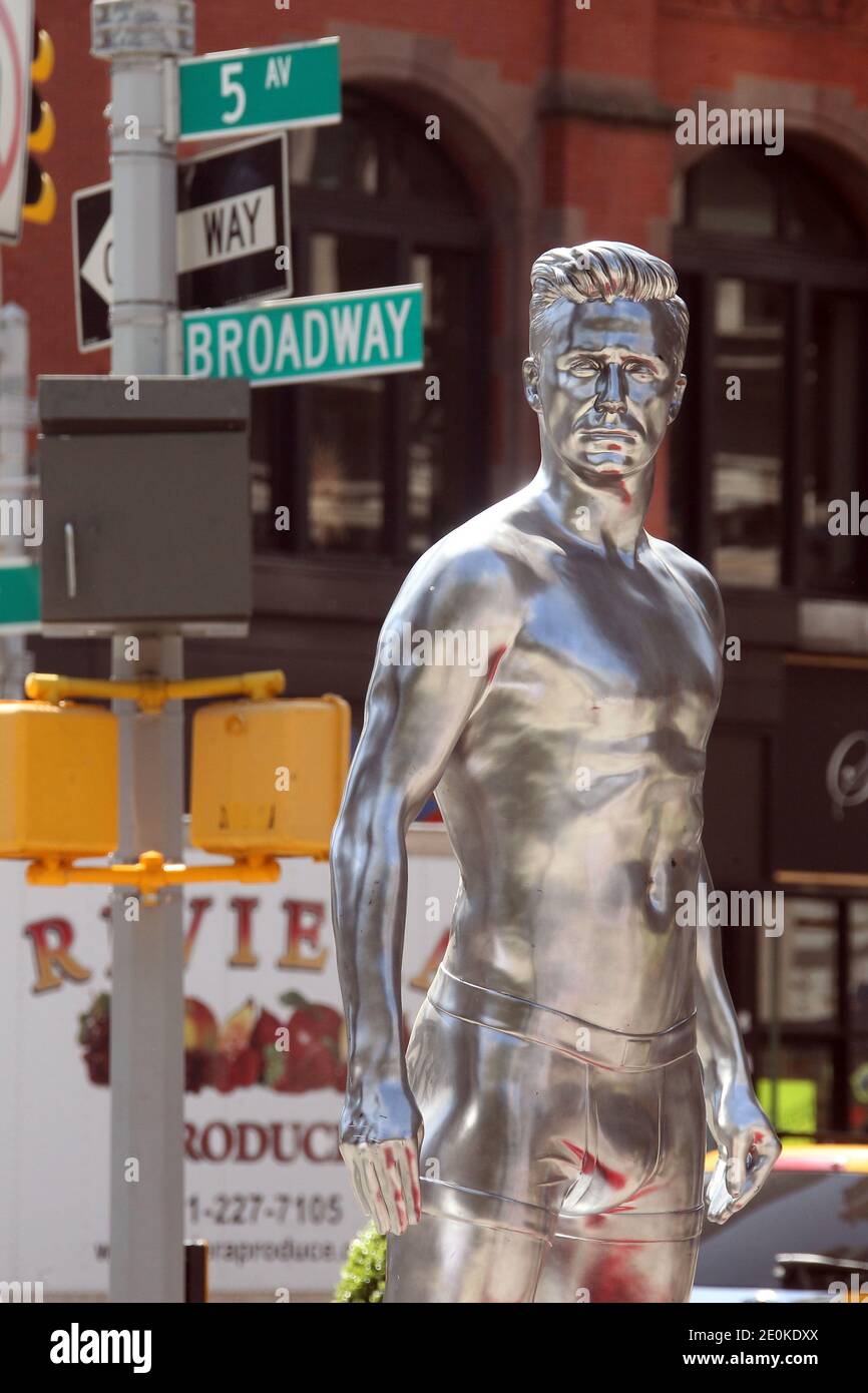 H&M plants six 10 foot statues of David Beckham throughout Manhattan to ...
