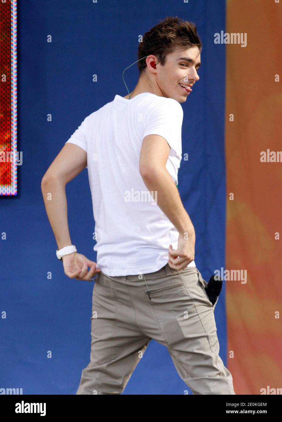 Nathan Sykes of The Wanted performs on the Good Morning America Concert Series at Rumsey ...
