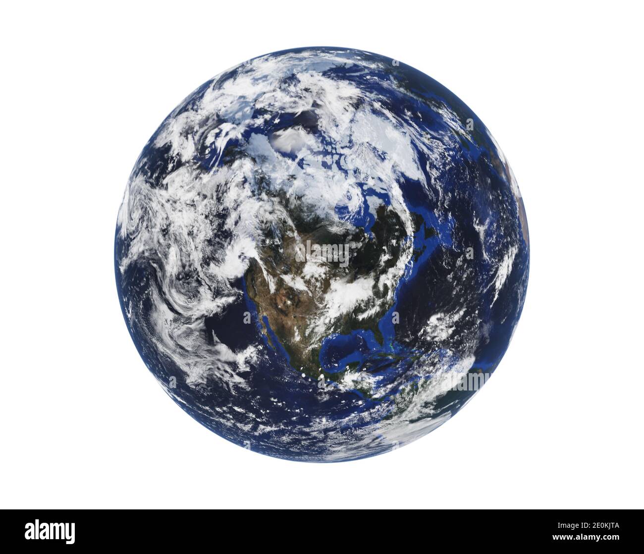 Nasa Earth From Space On White Background
