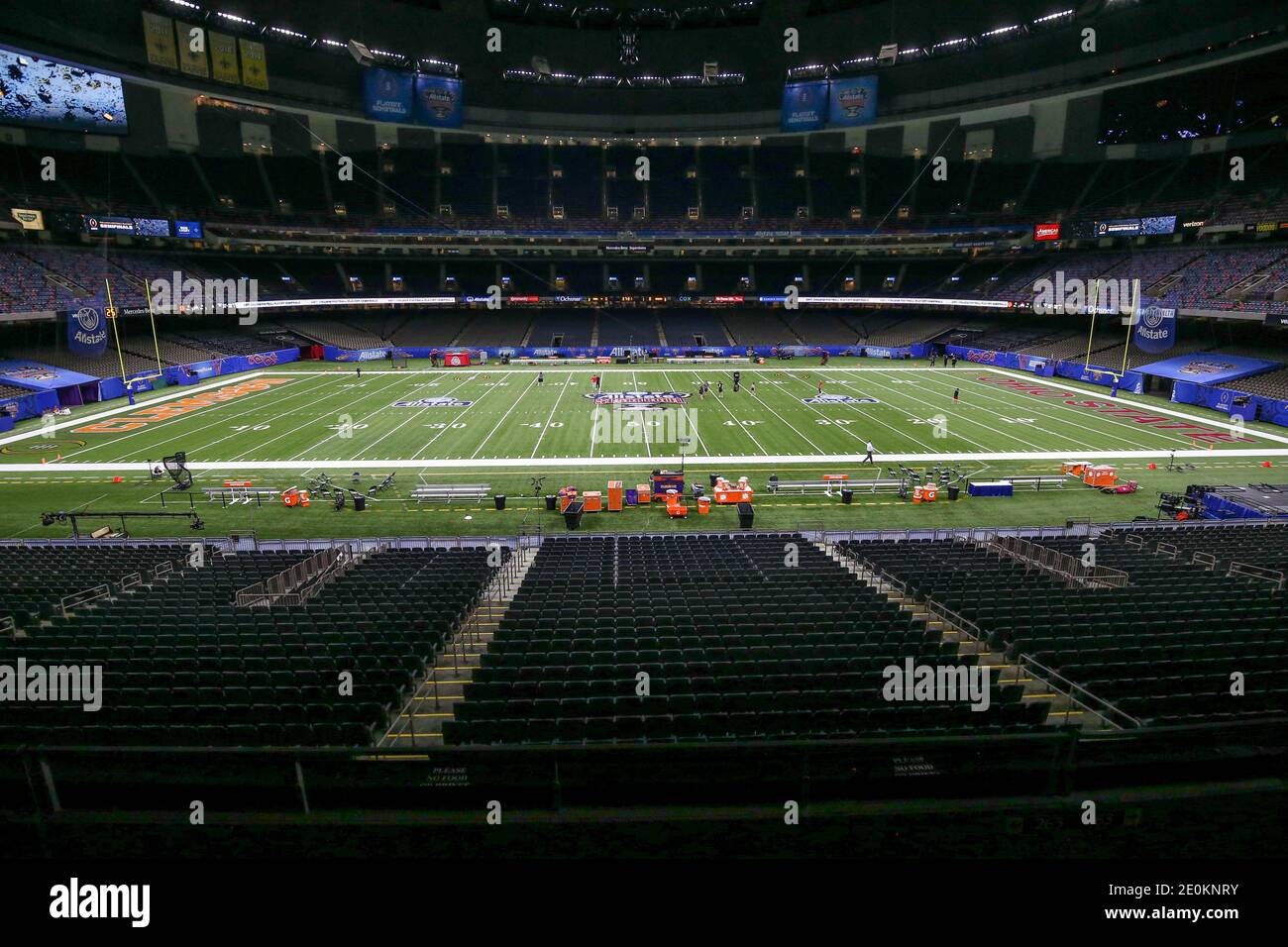 New Orleans, LA, USA. 1st Jan, 2021. The Superdome field is set before ...