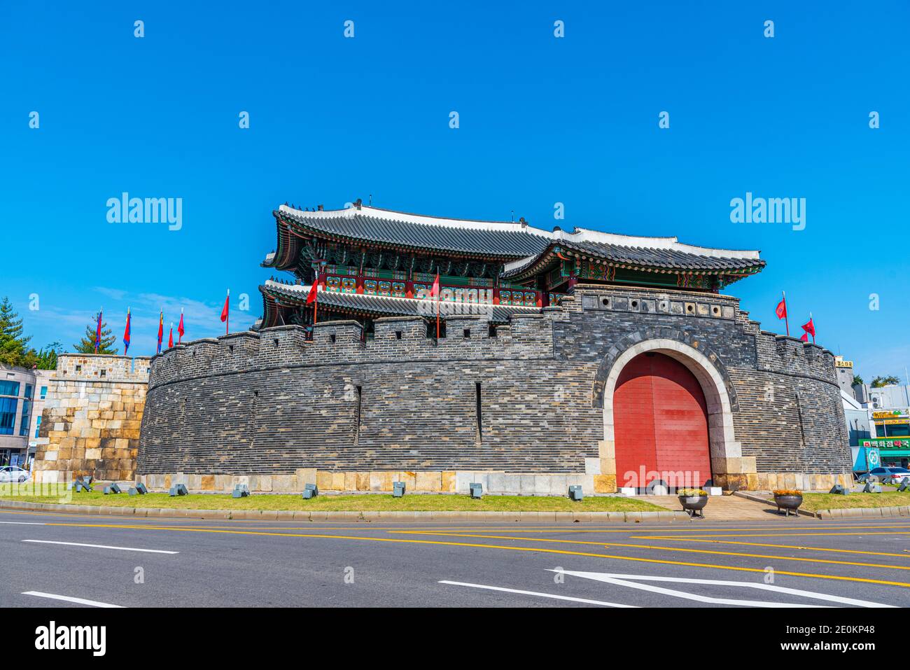 SUWON, KOREA, OCTOBER 24, 2019: Paldalmun Gate at Suwon, Republic of ...