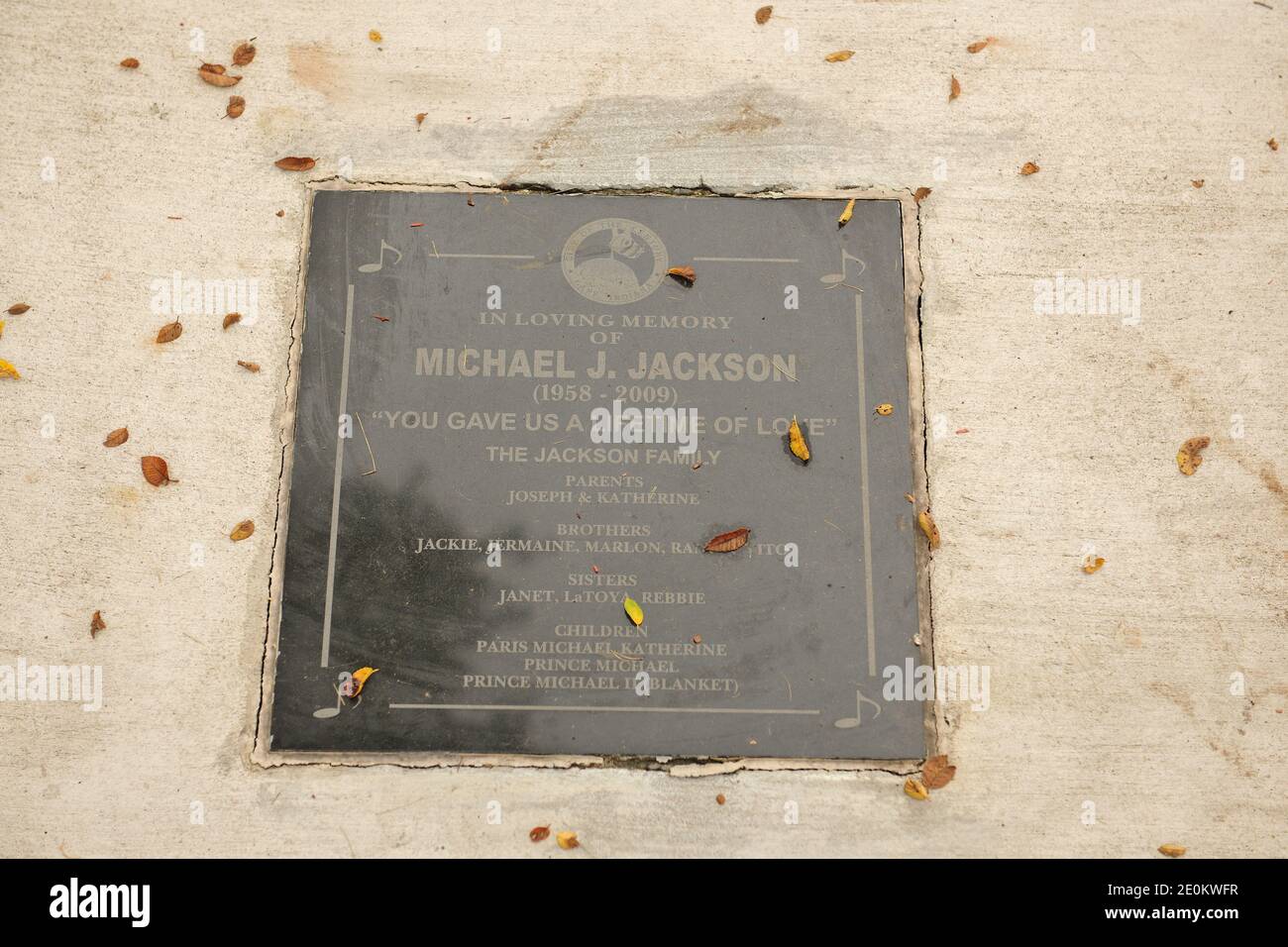 Outside the childhood home of pop star Michael Jackson in Gary, IN, USA ...