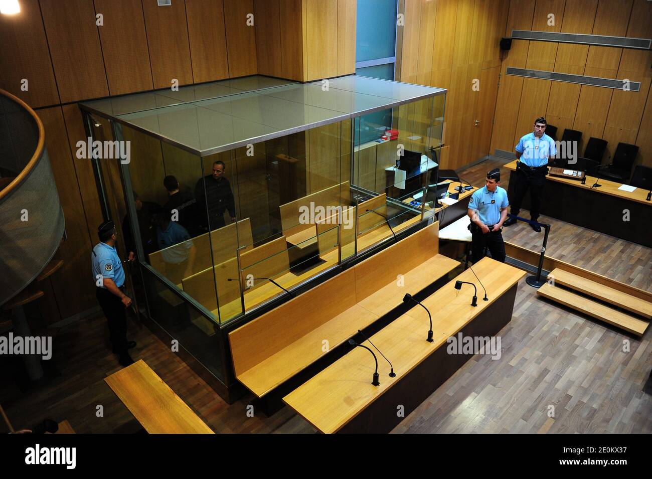 Atmosphere in the courtroom at the courthouse in Paris, France, on ...