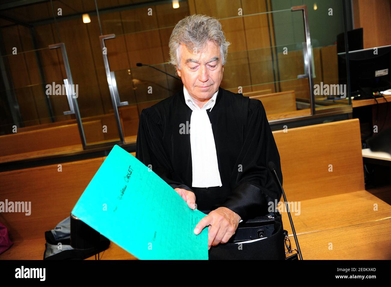 Atmosphere in the courtroom at the courthouse in Paris, France, on ...