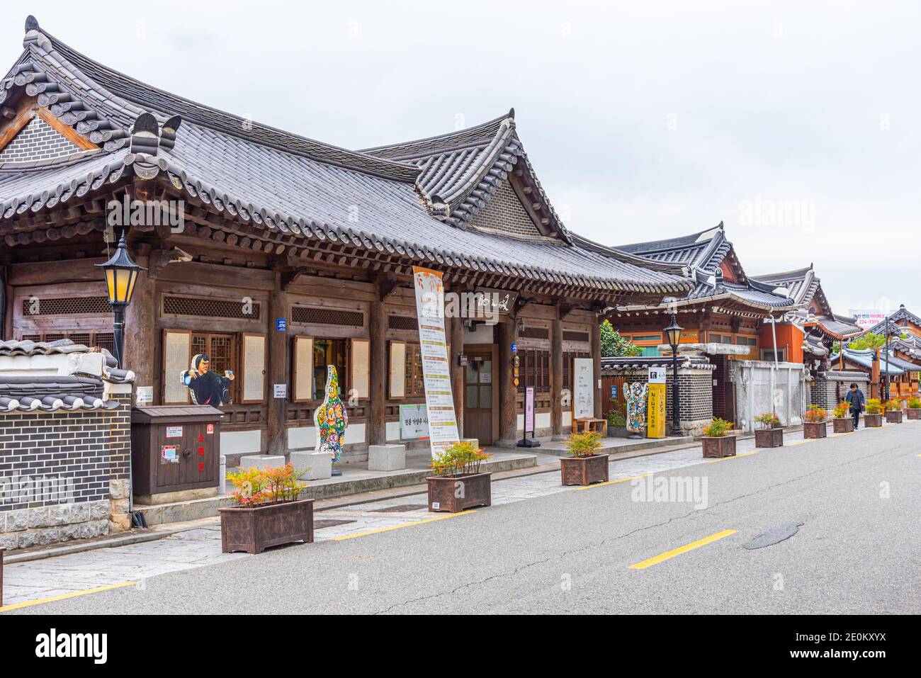 JEONJU, KOREA, OCTOBER 23, 2019: Aerial view of traditional hanok ...