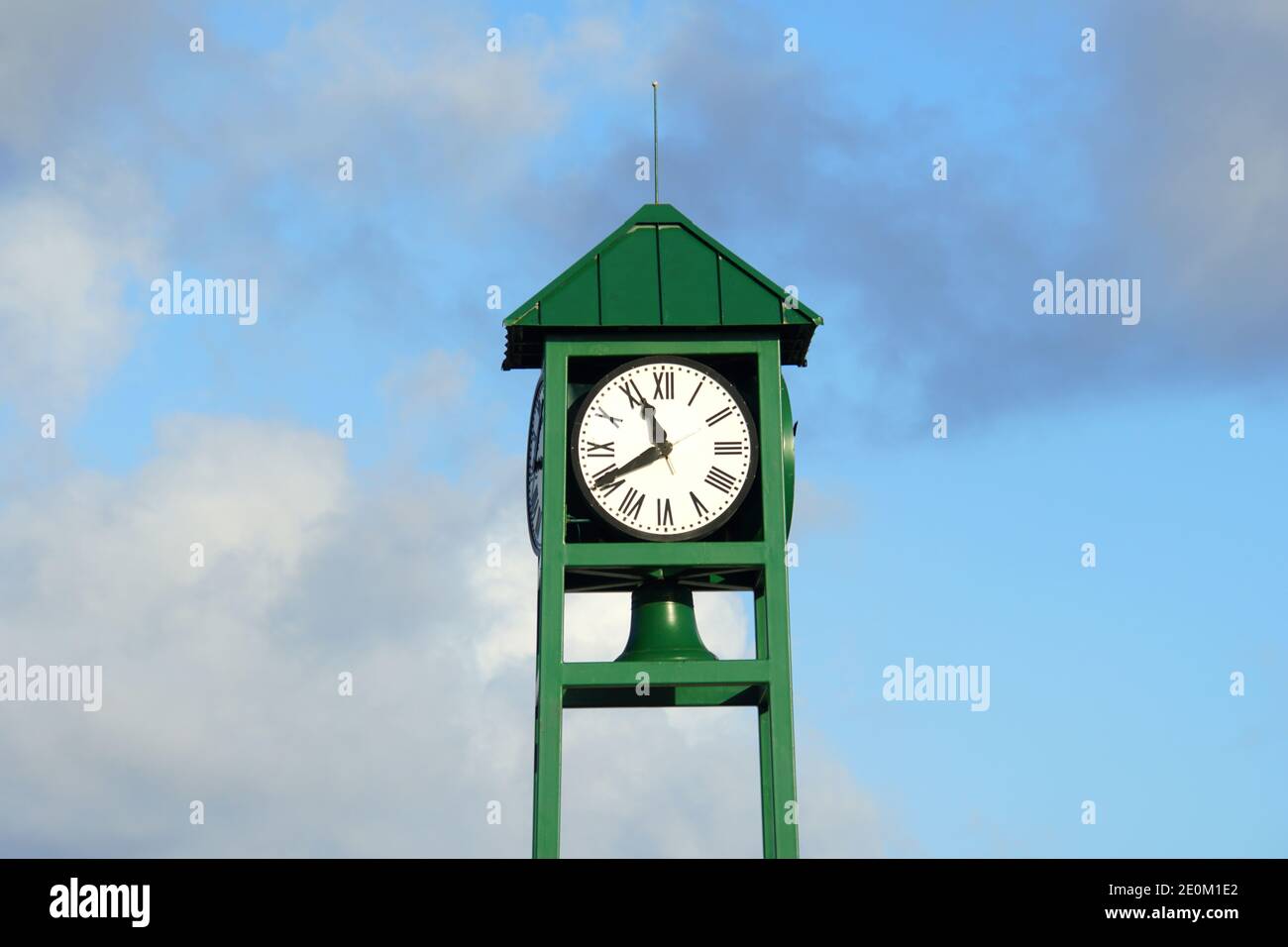 The green clock tower in the city of Grand Turk, Turks & Caicos Stock ...