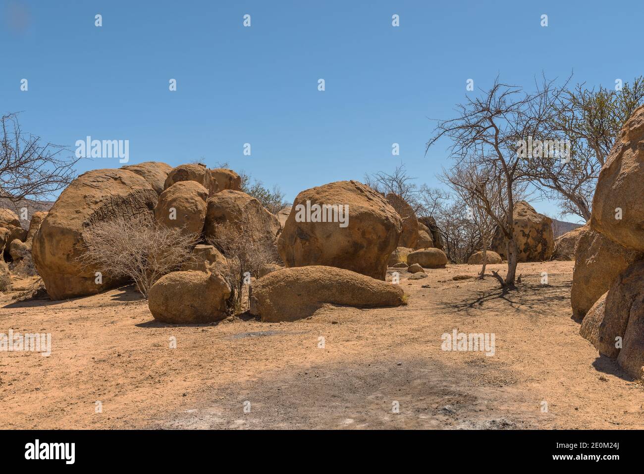 massive granite rock formation in the Erongo Mountains, Namibia Stock ...