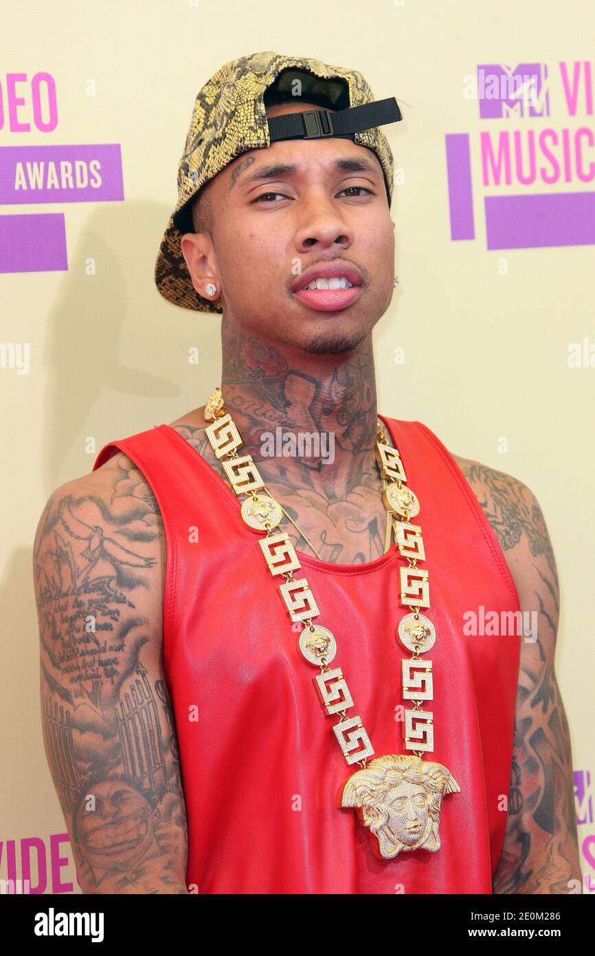 Tyga arriving at the 2012 'MTV Video Music Awards' held at the Staples ...