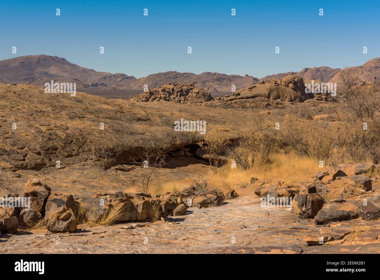 massive granite rock formation in the Erongo Mountains, Namibia Stock ...