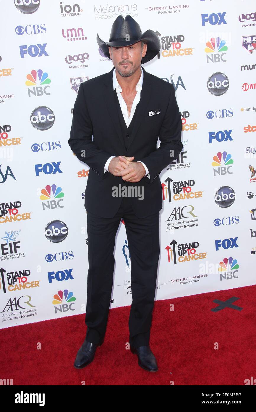 Tim McGraw arriving at the 'Stand Up to Cancer Benefit' held at the ...