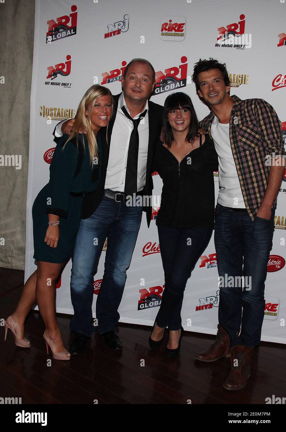 Sebastien Cauet, Marion, Pietre and Julie attending the 'NRJ' press ...