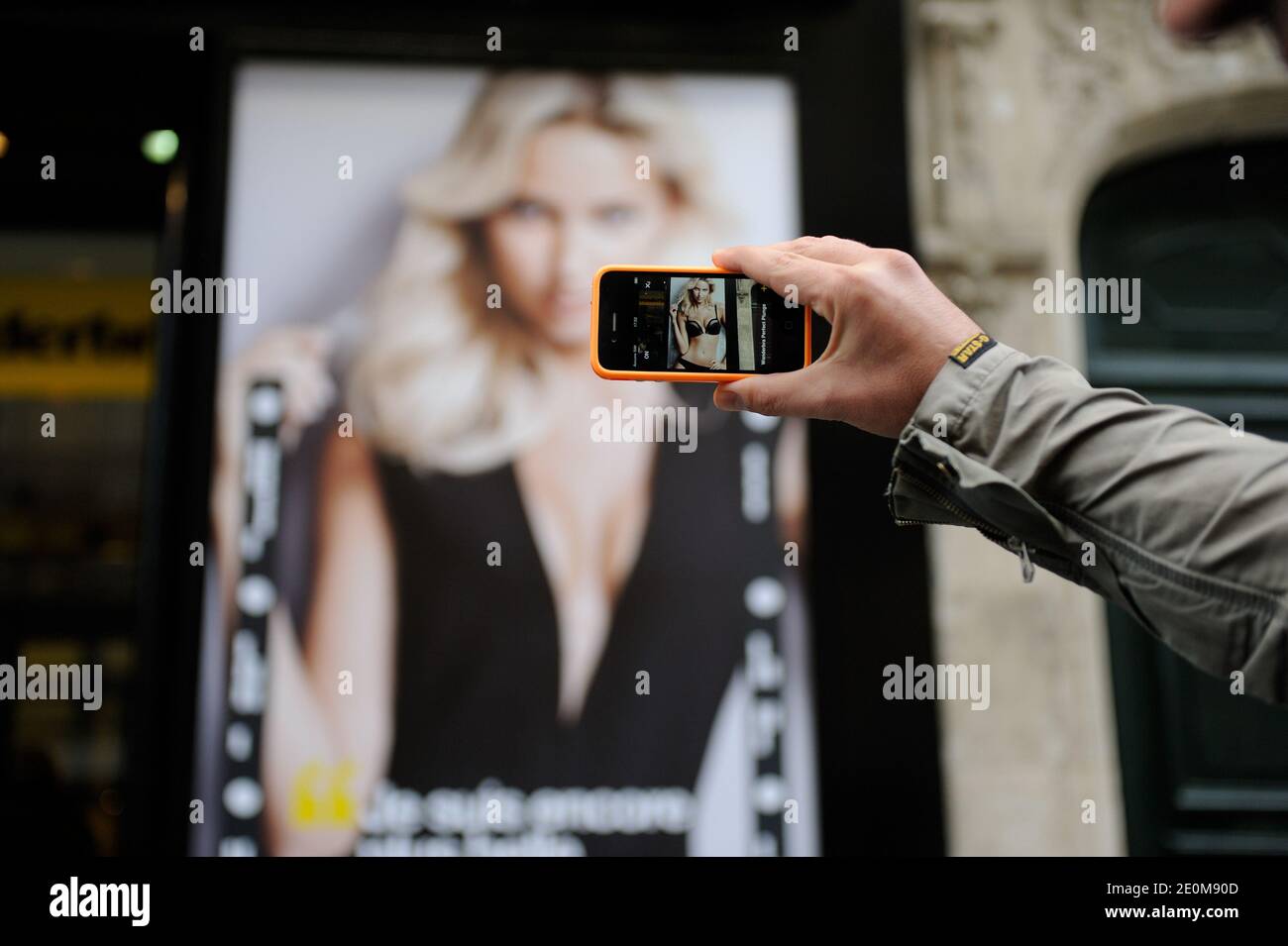 Adriana Cernanova attending the opening of the ephemeral Wonderbra ...
