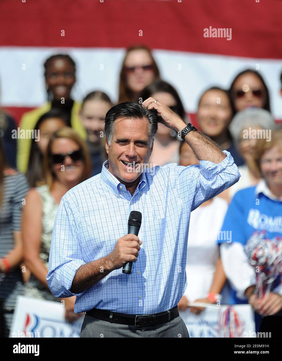 Republican presidential candidate Mitt Romney holds a campaign rally at ...