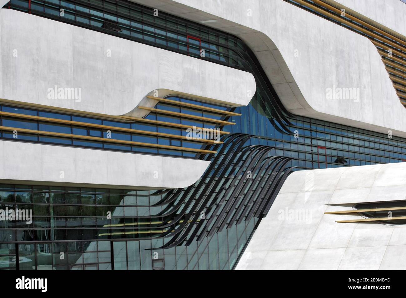 General view of the 'Pierres Vives' building designed by Iraqi-British ...