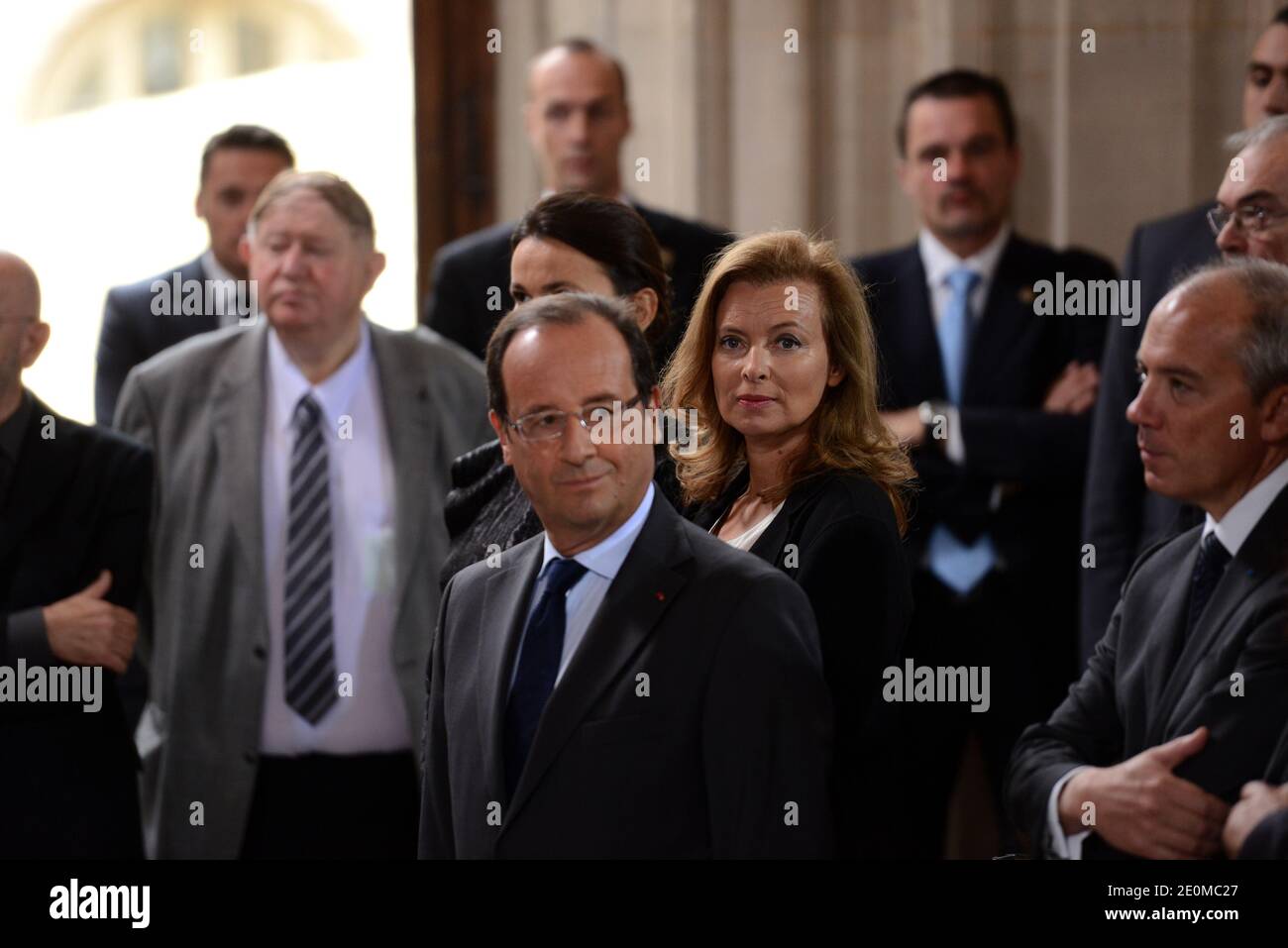 French President Francois Hollande, his companion Valerie Trierweiler ...
