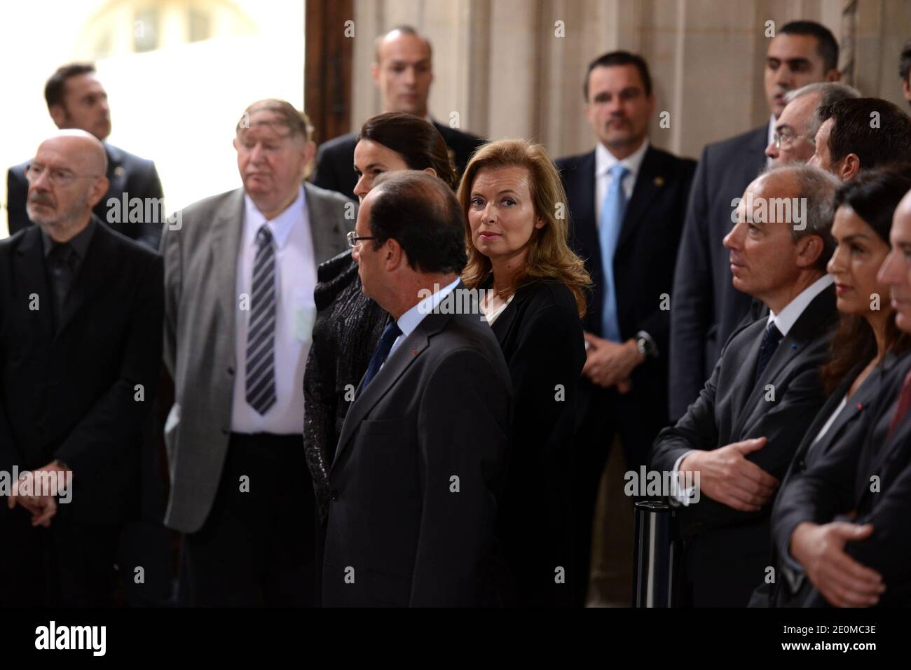 French President Francois Hollande, his companion Valerie Trierweiler ...