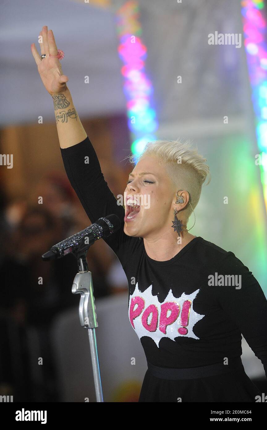 Musician Pink performs on the NBC Today Show oin Rockefeller Plaza in ...