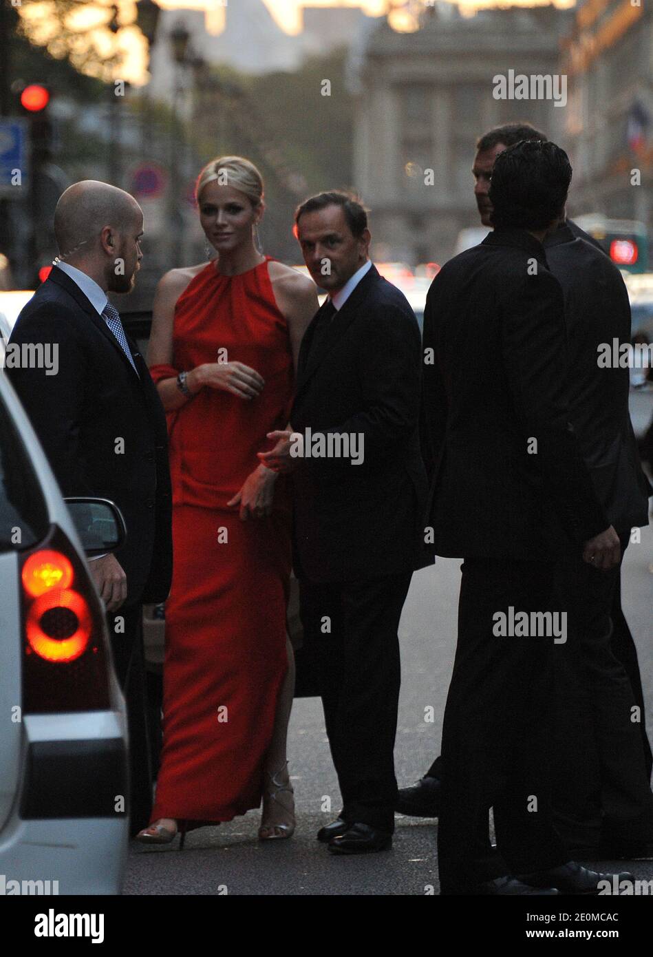 Princess Charlene of Monaco arriving at the Van Cleef and Arpels ...