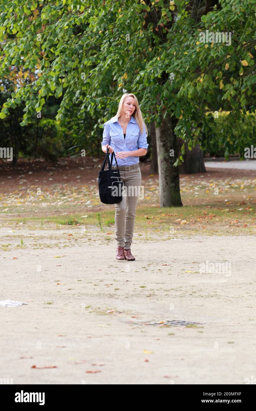 FN MP Marion Marechal-Le Pen arrives at the Front National summer days ...